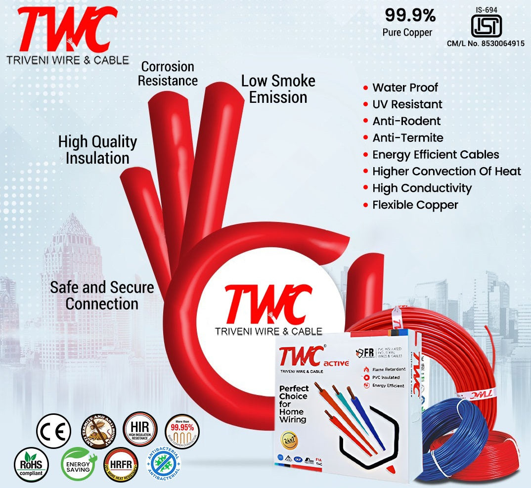 TWC Active Single Core Electrical Wire | 2.5 SQ.MM. – Triveni Wire & Cable