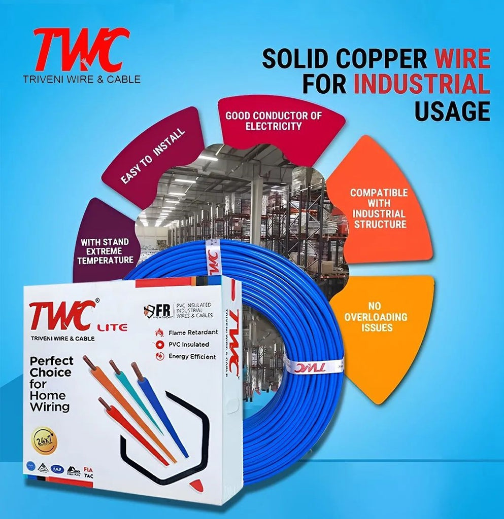TWC Lite Single Core Electrical Wire | 10 SQ.MM. – Triveni Wire & Cable